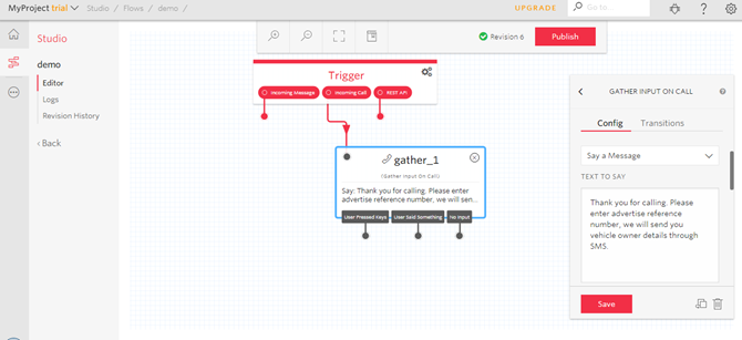 Twilio Studio integration - Treta Infotech